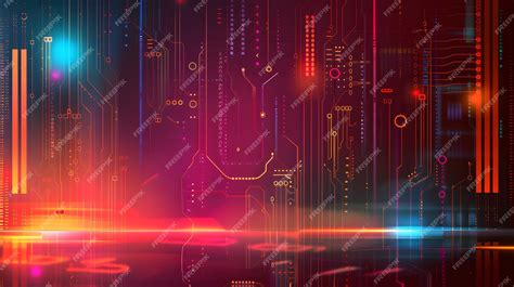 Techthemed Abstract Background With Gradient Colors And Big Data Creativity Premium Ai