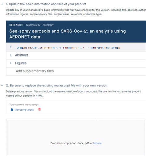 How Do I Submit A New Version Of My Preprint Preprints Help Center
