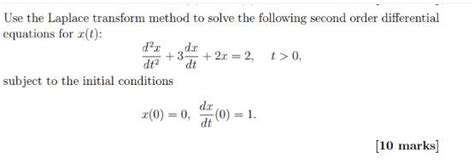 Solved Use The Laplace Transform Method To Solve SolutionInn