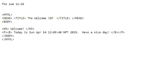 Java Html Code Appears While Executing Jsp Page Stack Overflow