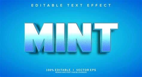 Mint 3d Vector Text Effect With Modern Style Design Stock Vector Illustration Of Modern