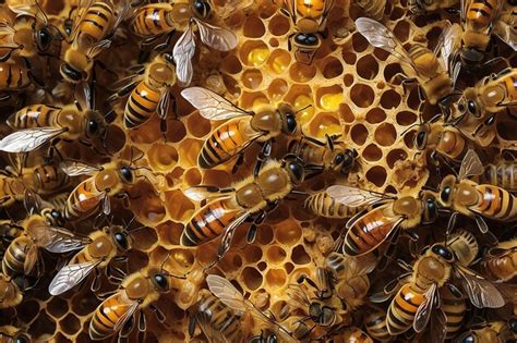 Artistic Depiction Of Life Inside A Honeybee Hive Architecture Honey