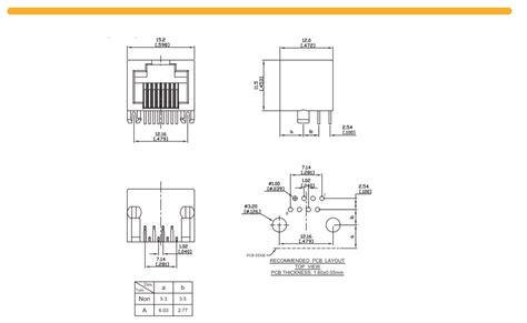 Modular Jack Rj45 Receptacle 1x1 Port Tab Up Unshielded Wo Leds