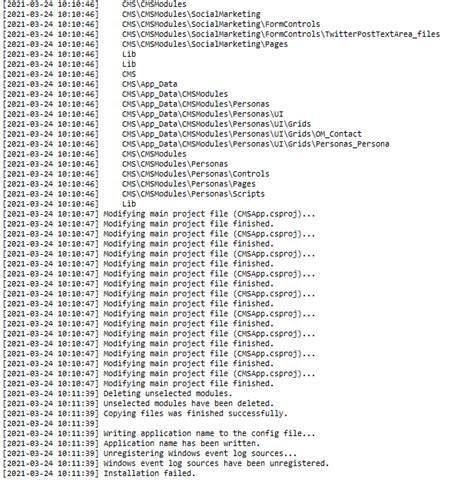 error installing kentico 13 version trial