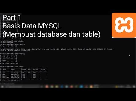 Belajar Basis Data Membuat Database Dan Table MYSQL XAMPP Part 1