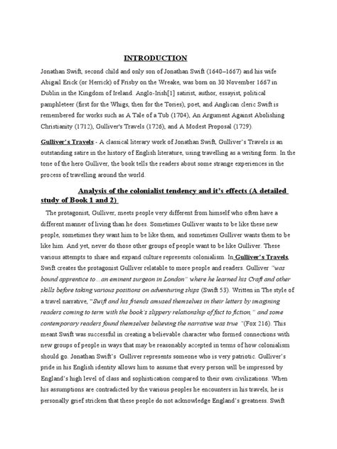 4th Sem Seminar Pdf Jonathan Swift Gullivers Travels