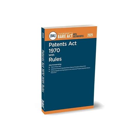 Patents Act 1970 With Rules Bare Act With Section Notes
