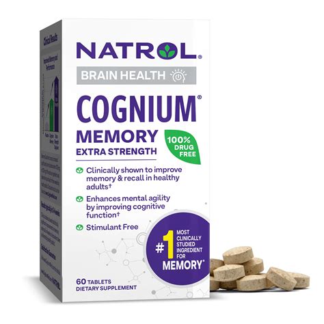 Natrol Cognium Memory Extra Strength Silk Protein Hydrolysate 200mg Dietary Supplement For