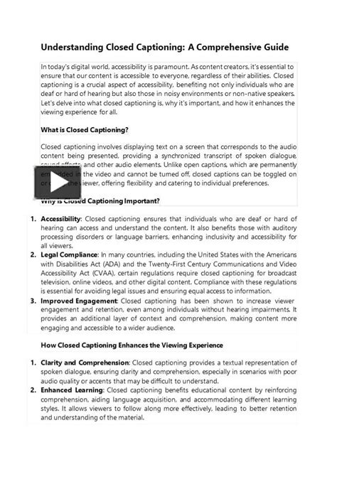 ppt understanding closed captioning a comprehensive guide powerpoint