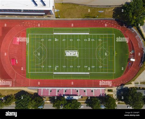 Top View Of Alumni Field Of Worcester Polytechnic Institute Wpi In