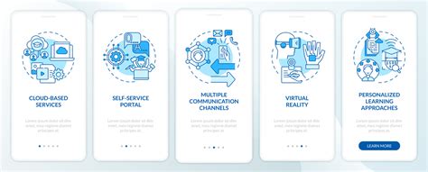 Education Digitalization Onboarding Mobile App Page Screen Technology Walkthrough 5 Steps