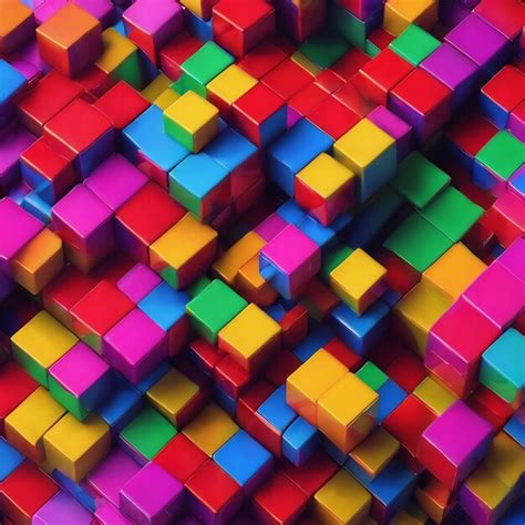 Premium Ai Image Cubes Pixels Rubiks Cube Isometric Abstract