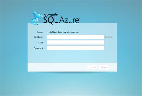 Sql Azureのurldatabase Managerのログイン画面 蒼の王座