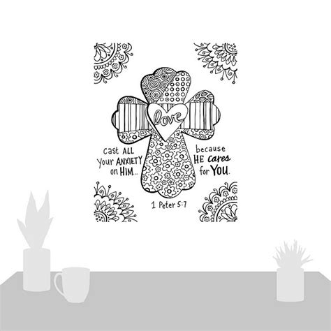Cast All Your Anxiety On Him Coloring Canvas Canvas On Demand®