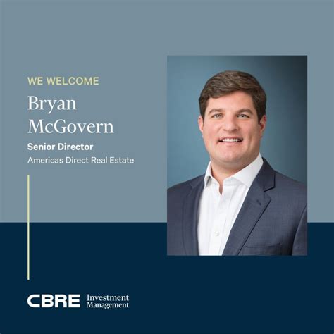 We Are Pleased To Welcome Bryan Mcgovern As A Senior Director Responsible For Developing And