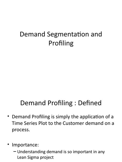 Demand Segmentation And Profiling Pdf Market Segmentation Forecasting