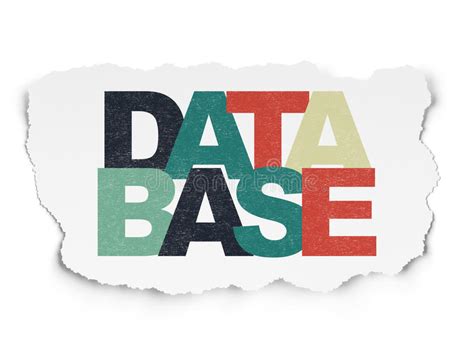 programming concept database on torn paper background stock