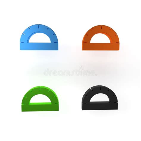 Colorful Protractor Grid For Measuring Degrees Icon Isolated On White