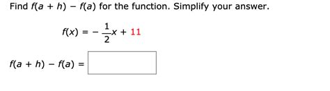 solved find f a h f a for the function simplify your