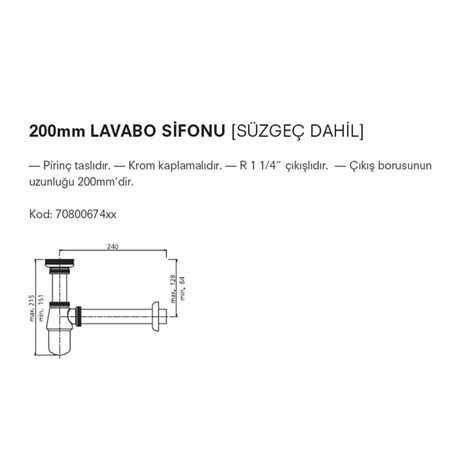 Kale Süzgeç Dahil Lavabo Sifonu 410200602891