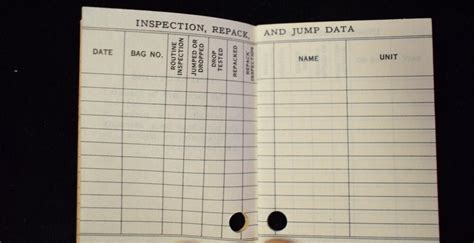 Original Army Parachute Log Record Book Unused Da Form 10 42 Sep 53 4663317056