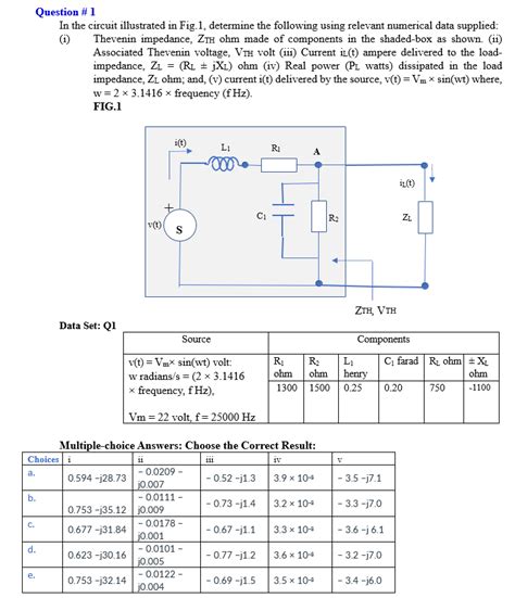 Solved Question \# 1 In the circuit illustrated in Fig.1, | Chegg.com