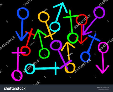 Illustration Concept Gender Symbols Rainbow Color Stock Illustration