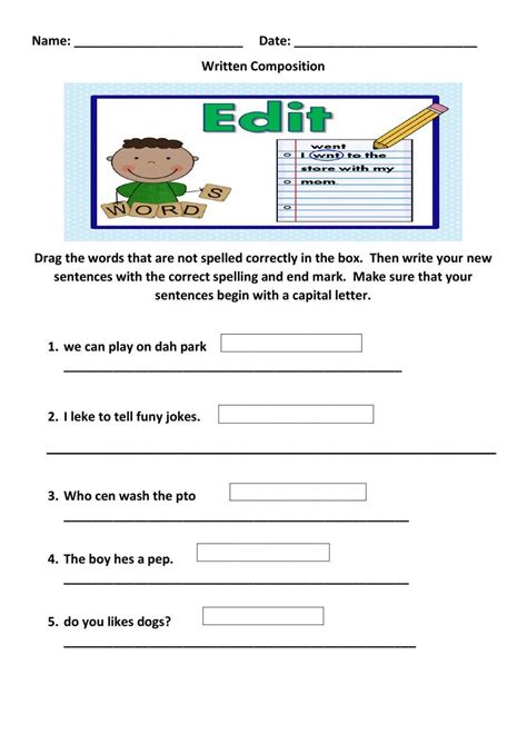 Grammar Editing Worksheets