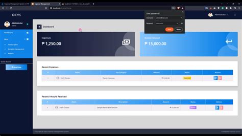Expense Management System Project In Php With Source Code And Report