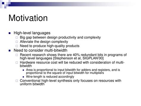 Ppt Bitwidth Aware Scheduling And Binding In High Level Synthesis Powerpoint Presentation Id