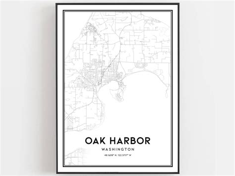 Oak Harbor Map Print Oak Harbor Map Poster Wall Art Wa City Map