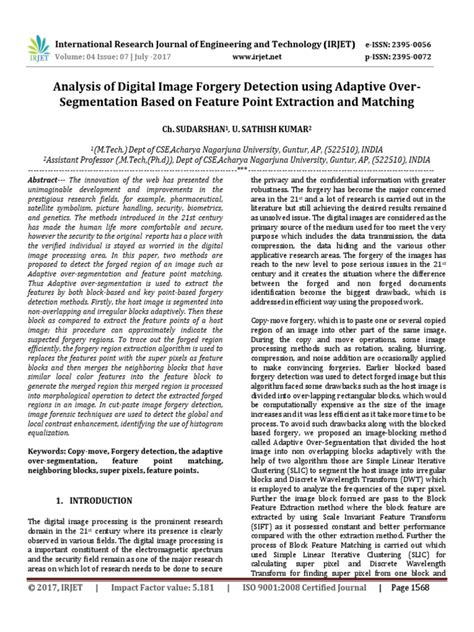 Analysis Of Digital Image Forgery Detection Using Adaptive Over