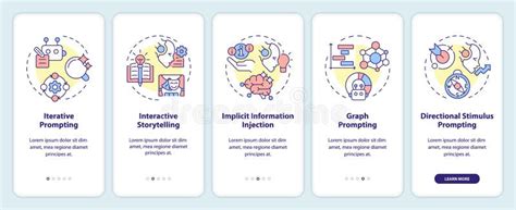 Prompt Engineering Strategies Onboarding Mobile App Screen Stock Vector Illustration Of Site