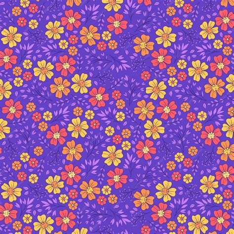 Free Vector Hand Drawn Small Flowers Pattern Design