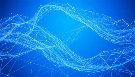 Premium Photo Abstract Blue Background With White Lines And Dots Forming A Network