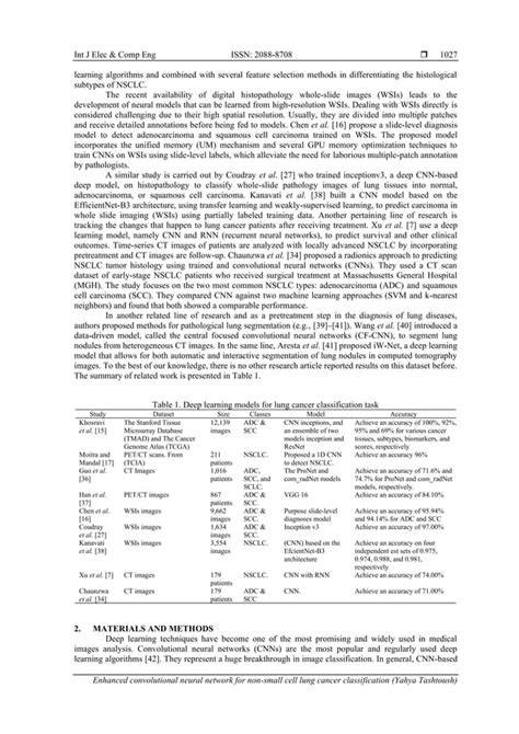 Enhanced Convolutional Neural Network For Non Small Cell Lung Cancer Classification Pdf
