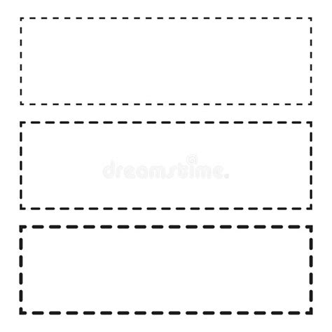 Dotted Rectangle Frames Dashed Line Borders Vector Outline Design