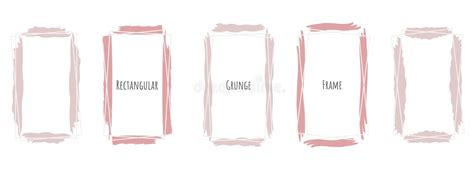 Rectangular Frame Made Of Brush Strokes Element For Creating Logo