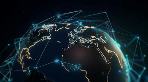Premium Photo Global Network Connection Over The Globe Generative Ai