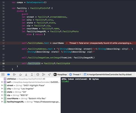 Swift My Values Are Not Nil But Getting Thread 1 Fatal Error