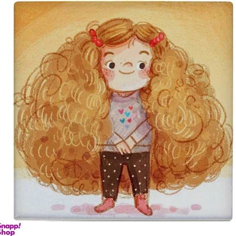 خرید و قیمت زیر لیوانی طرح نقاشی دختر بچه با موهای فر کد 61982035618 ترب