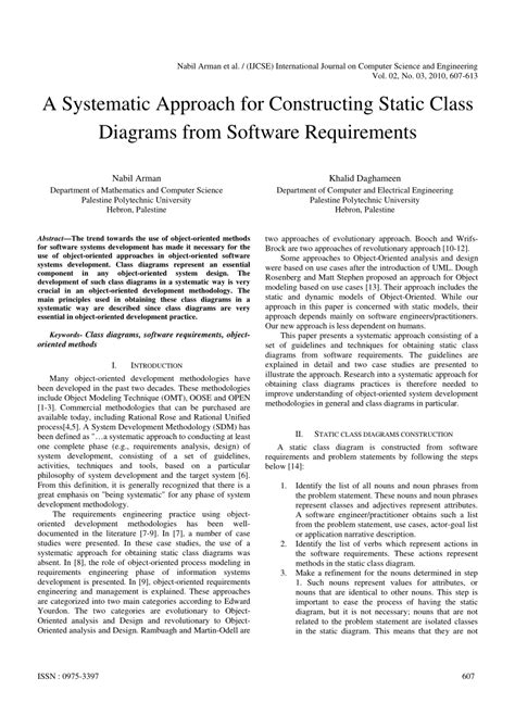 Pdf A Systematic Approach For Constructing Static Class Diagrams From