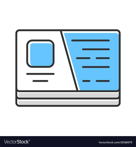 Business Card Visiting Cutaway Color Icon Vector Image