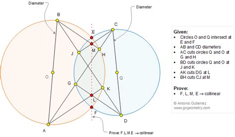 Geometry Problem 1321 Intersecting Circles Diameter Secant Chord Collinearity Tutoring