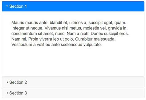 Виджет аккордеон библиотеки Jquery Ui