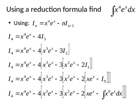 Reduction Method Of Integration Used To Find Where