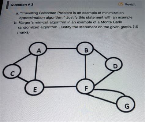 Solved Question 3 Revisit A Travelling Salesman Problem