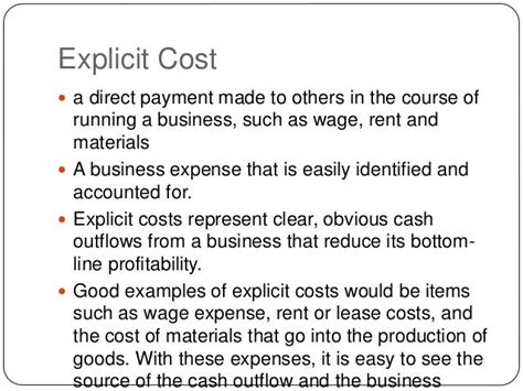 Explicit And Implicit Costs