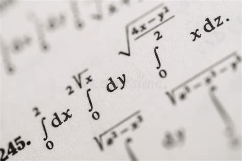 Mathematical Formulas And Equations In Textbooks Featuring Integrals