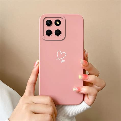 For Huawei Honor X X S X A Phone Case Butterfly Heart Liquid Silicone Camera Protection Back